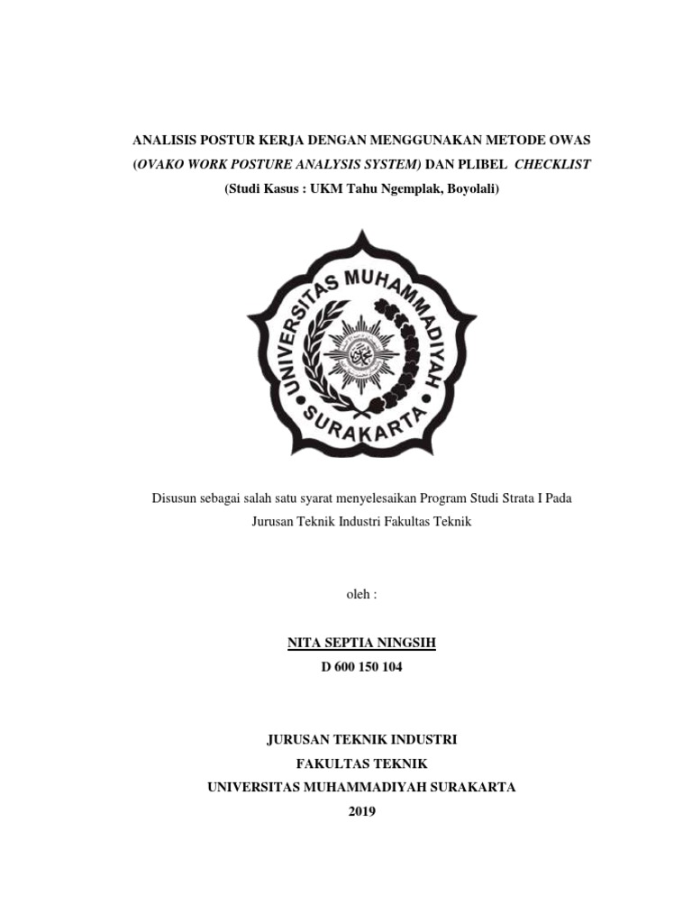 Analisis Postur Kerja Metode OWAS | PDF | Sains & Matematika ...