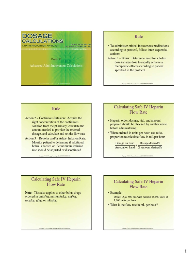 Dosage and Calc | PDF | Dose (Biochemistry) | Chemistry