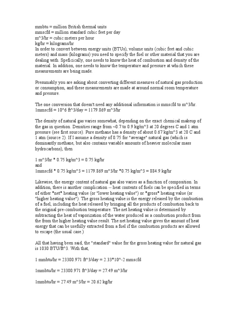 Konversi Mmbtuk MMSCFD | PDF