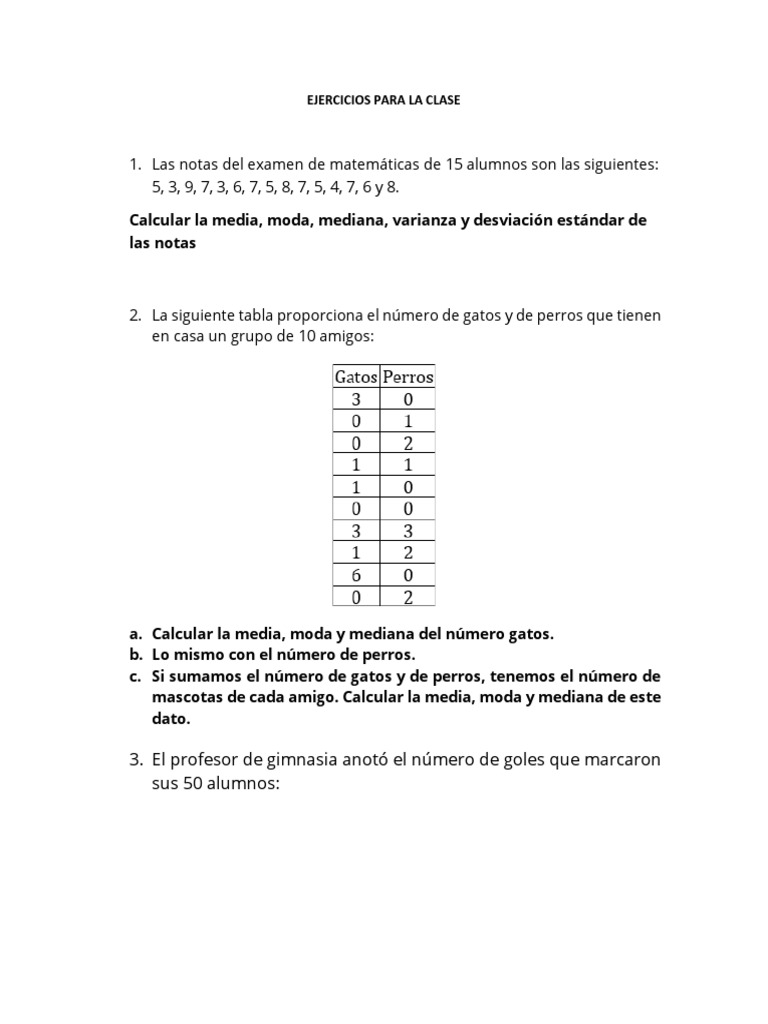 Ejercicios Para La Clase Pdf