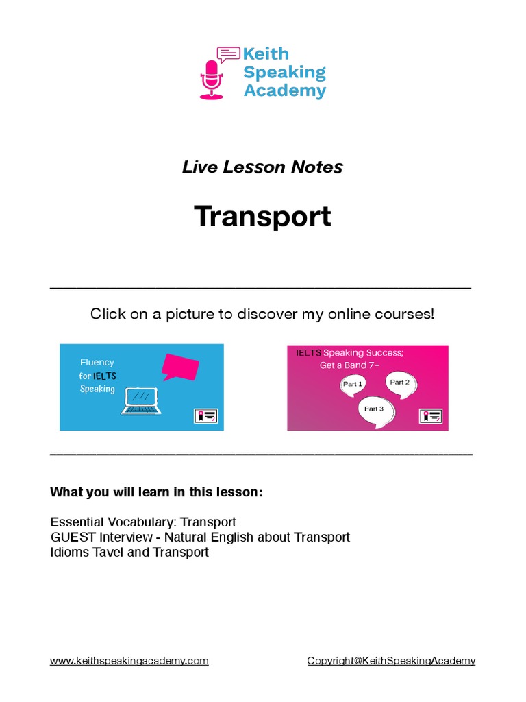 Transport - Lesson Notes | PDF | Train | Rapid Transit