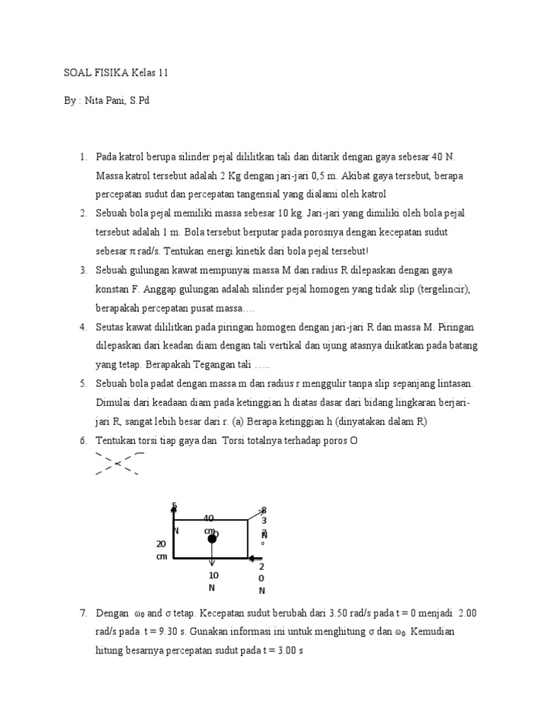 Soal Ub 1 Fisika Kelas 11 HL | PDF | Sains & Matematika