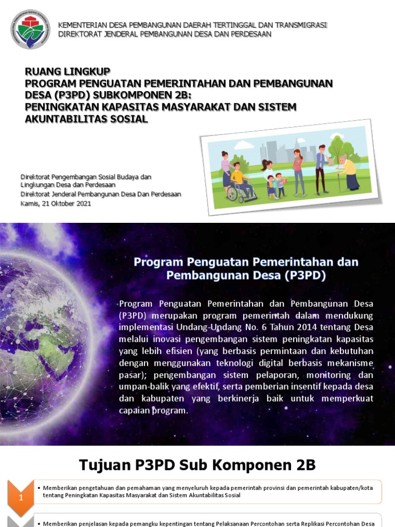 Ruang Lingkup P3PD Subkomponen 2B | PDF