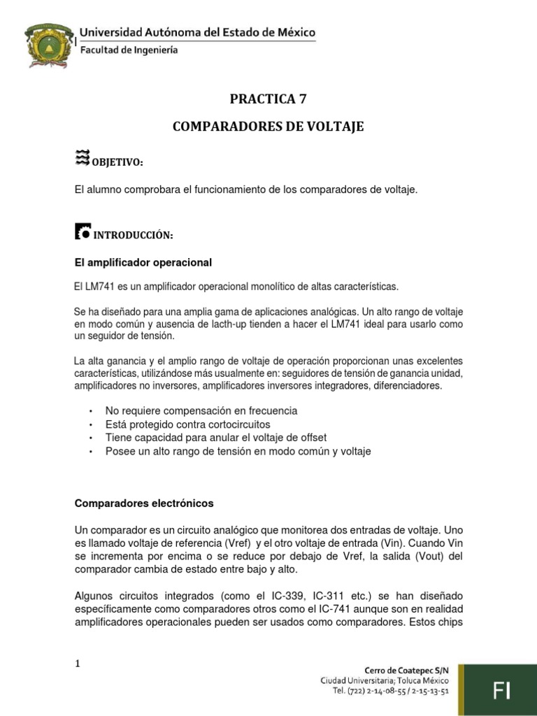 Practica 7 | PDF | Amplificador operacional | Transistor
