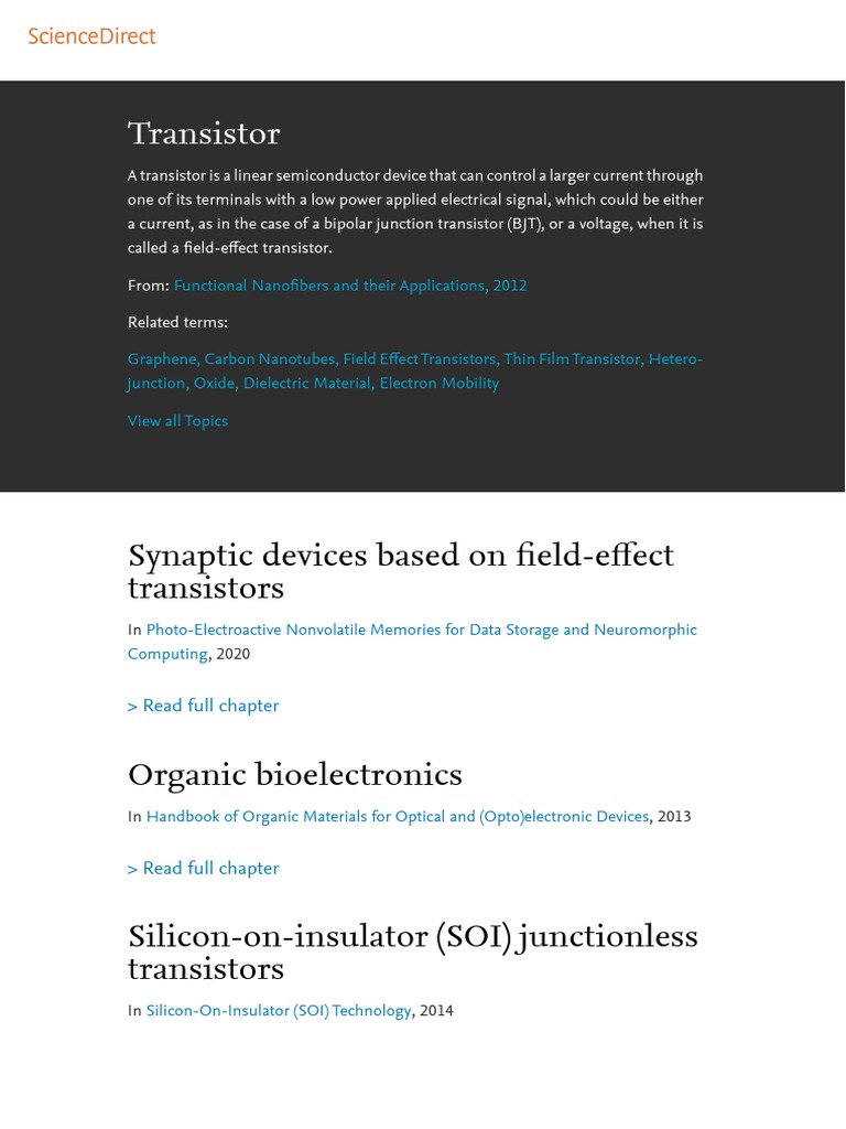 Transistor: Synaptic Devices Based On Field-Effect Transistors | PDF ...