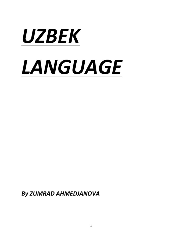 Uzbek Original | PDF | Alphabet | Vowel