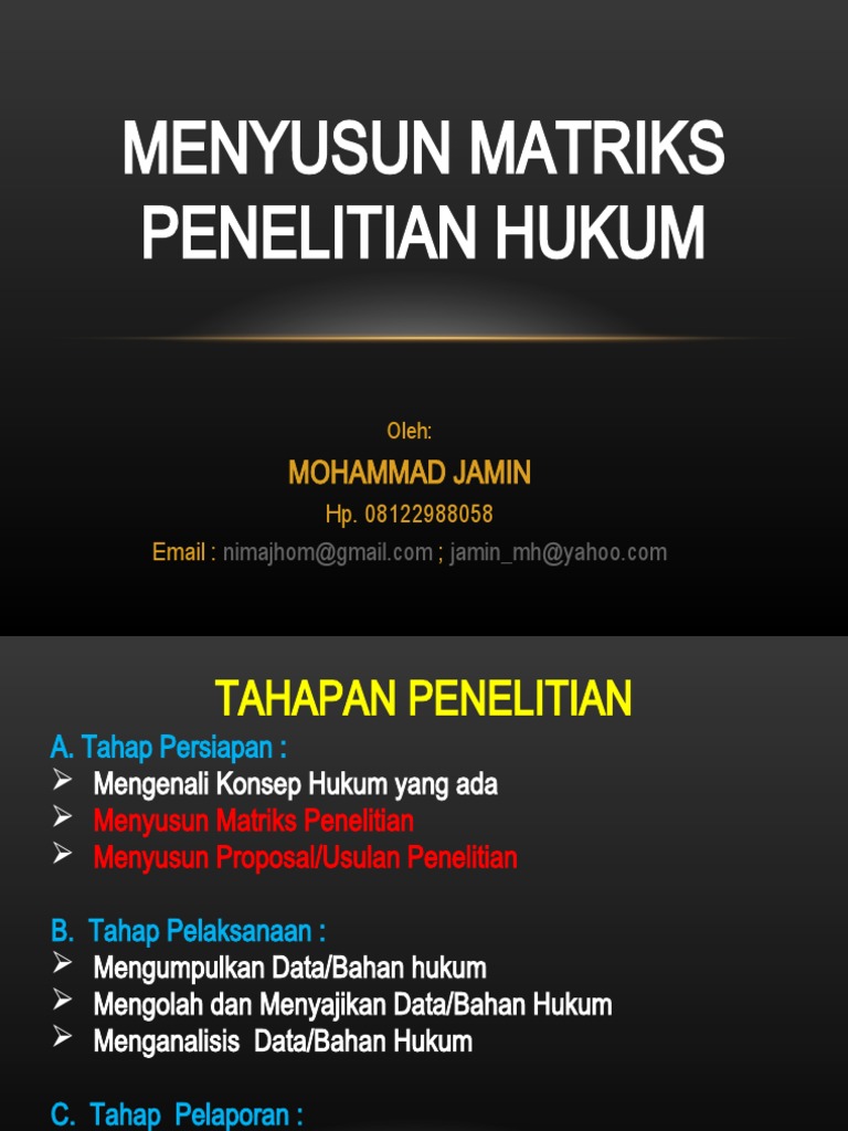 Kuliah 5 Menyusun Matriks Penelitian | PDF