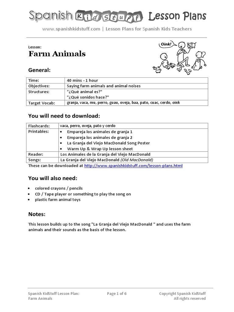 7 - Farm-Animals-Lesson-Plan | PDF | Lesson Plan