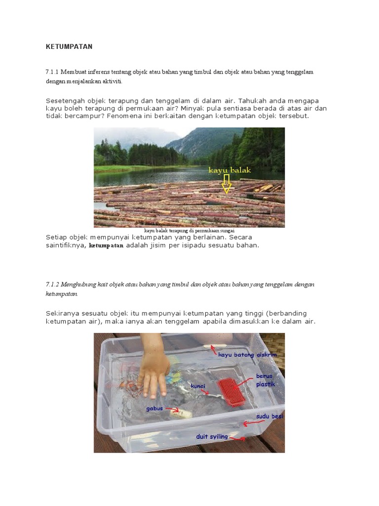 Ketumpatan Sains Tahun 3 | PDF