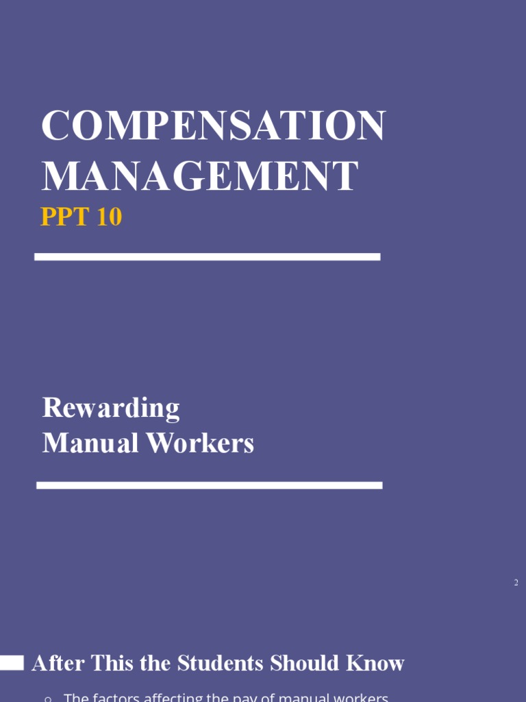 Manual Worker Pay Systems Guide | PDF | Incentive | Piece Work