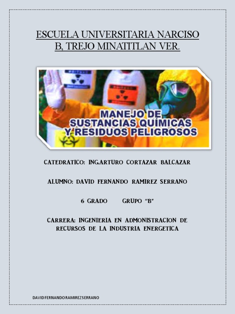 Manejo de Sustancias Quimicas Peligrosas | PDF