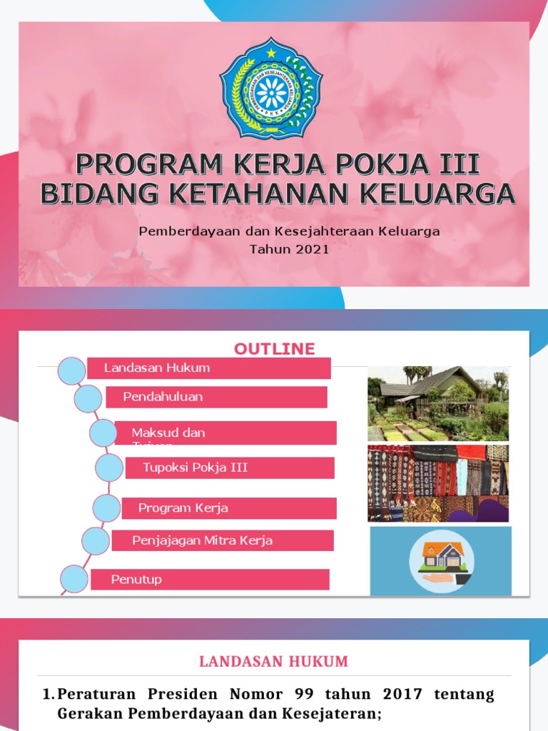 Bahan Rakerda Program Kerja Pokja 3 | PDF