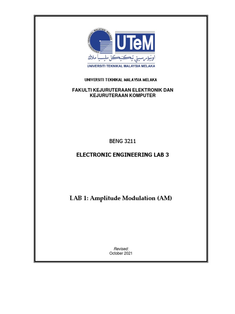 Lab 2 Amplitude Modulation (AM) | Download Free PDF | Modulation | Wireless