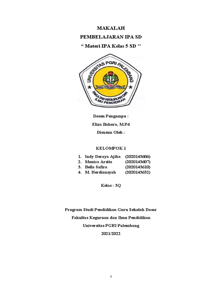 Makalah Ipa Kelas 5 SD | PDF | Karier & Perkembangan | Sains & Matematika