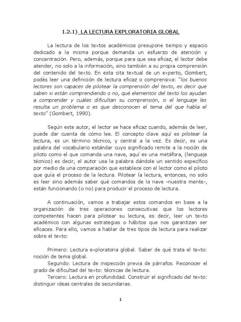 Lectura Exploratoria Global: Definición y Ejemplos | PDF | Hipótesis ...