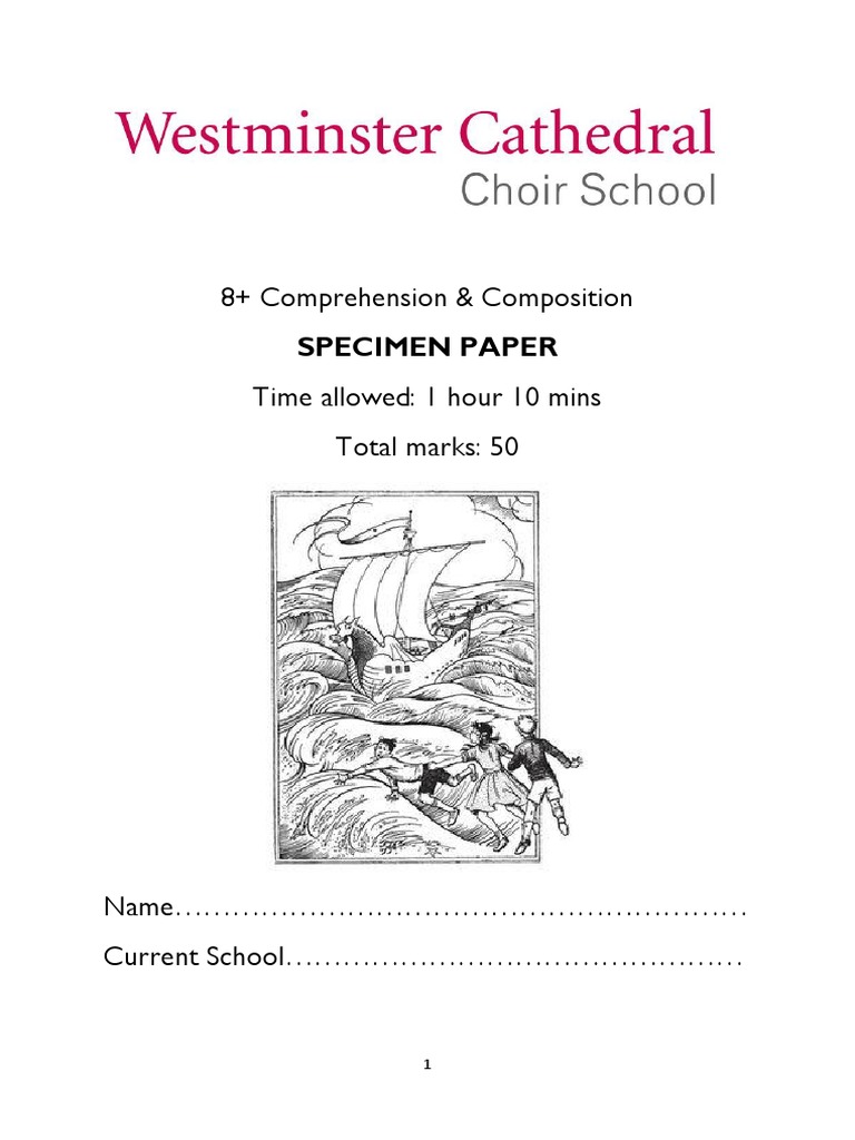 8+ Comprehension & Composition: Specimen Paper | PDF