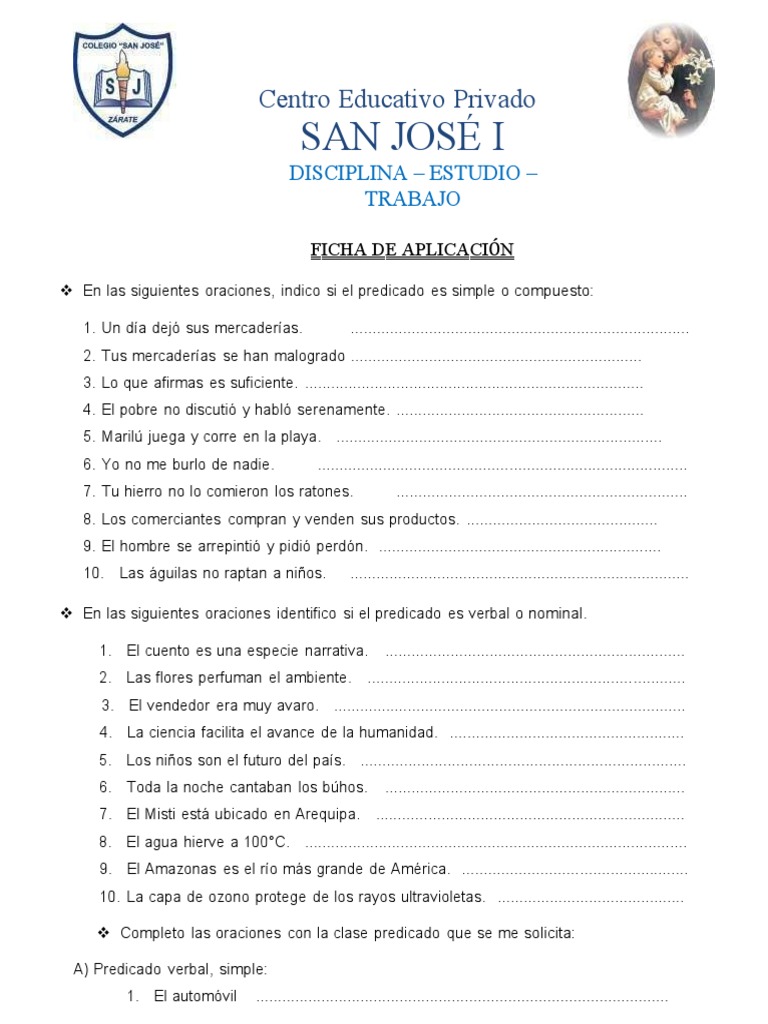 Análisis de Oraciones y Predicados | PDF | Hogar, jardinería y bricolaje