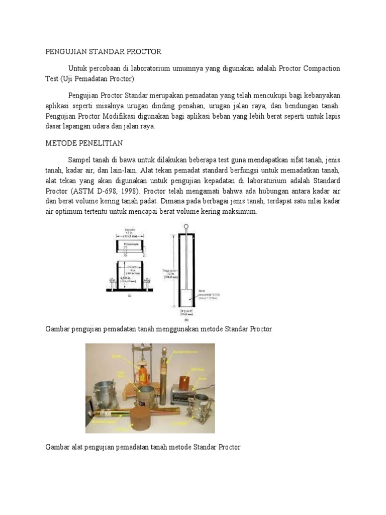 Uji Pemadatan Tanah: Standar Proctor | PDF | Griya & Taman | Sains ...