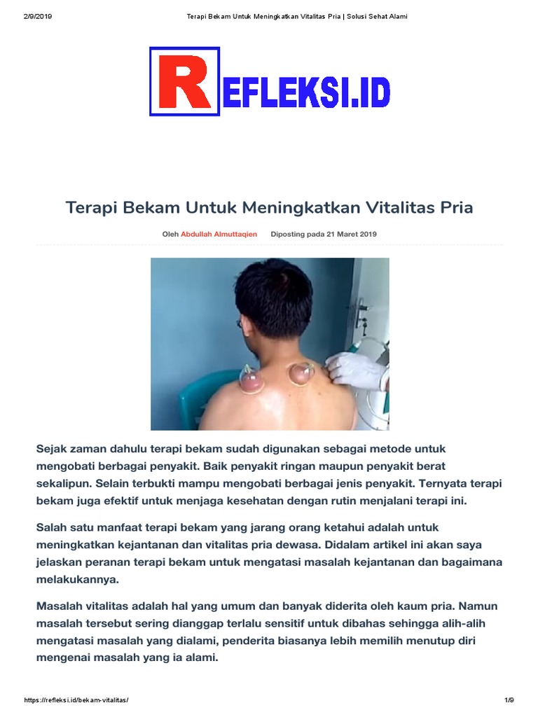 Terapi Bekam Untuk Meningkatkan Vitalitas Pria - Solusi Sehat Alami | PDF