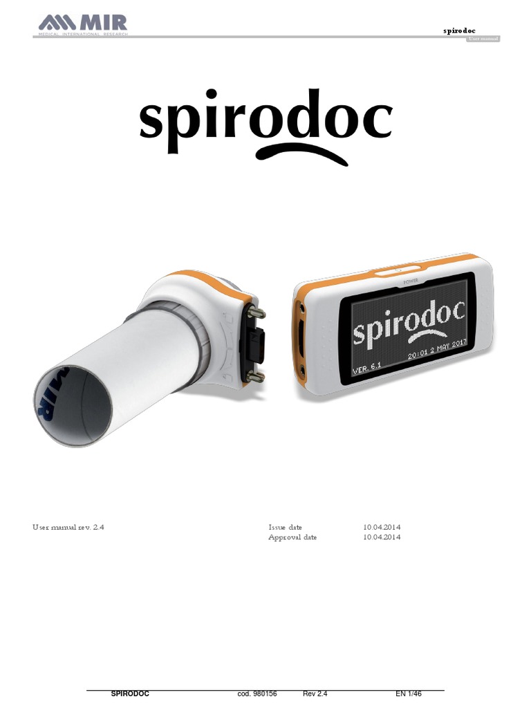 Spirodoc Spirometer Manual | PDF | Electromagnetic Interference ...