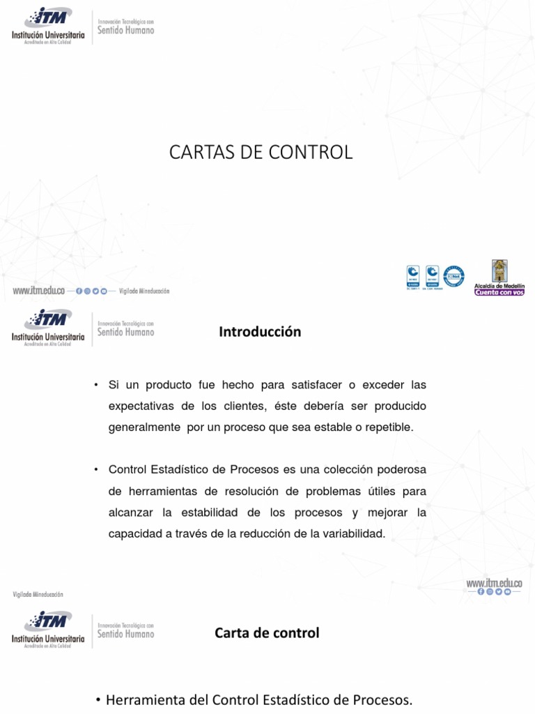 Cartas de Control | PDF | Estadísticas | Métodos de evaluación