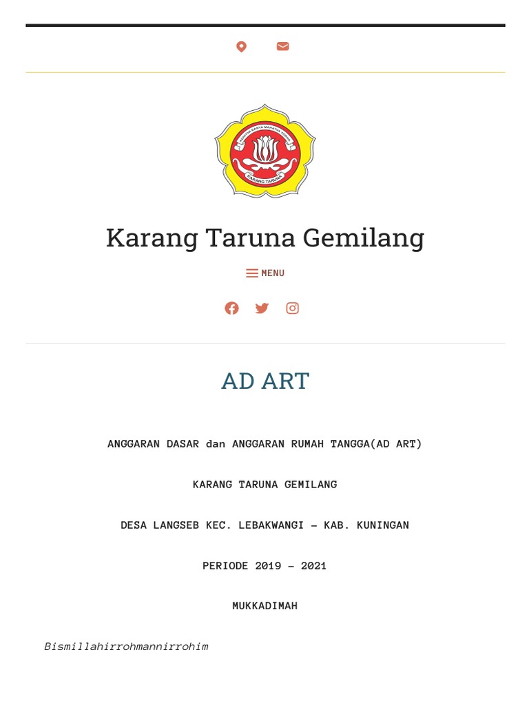 AD ART - Karang Taruna Gemilang | PDF