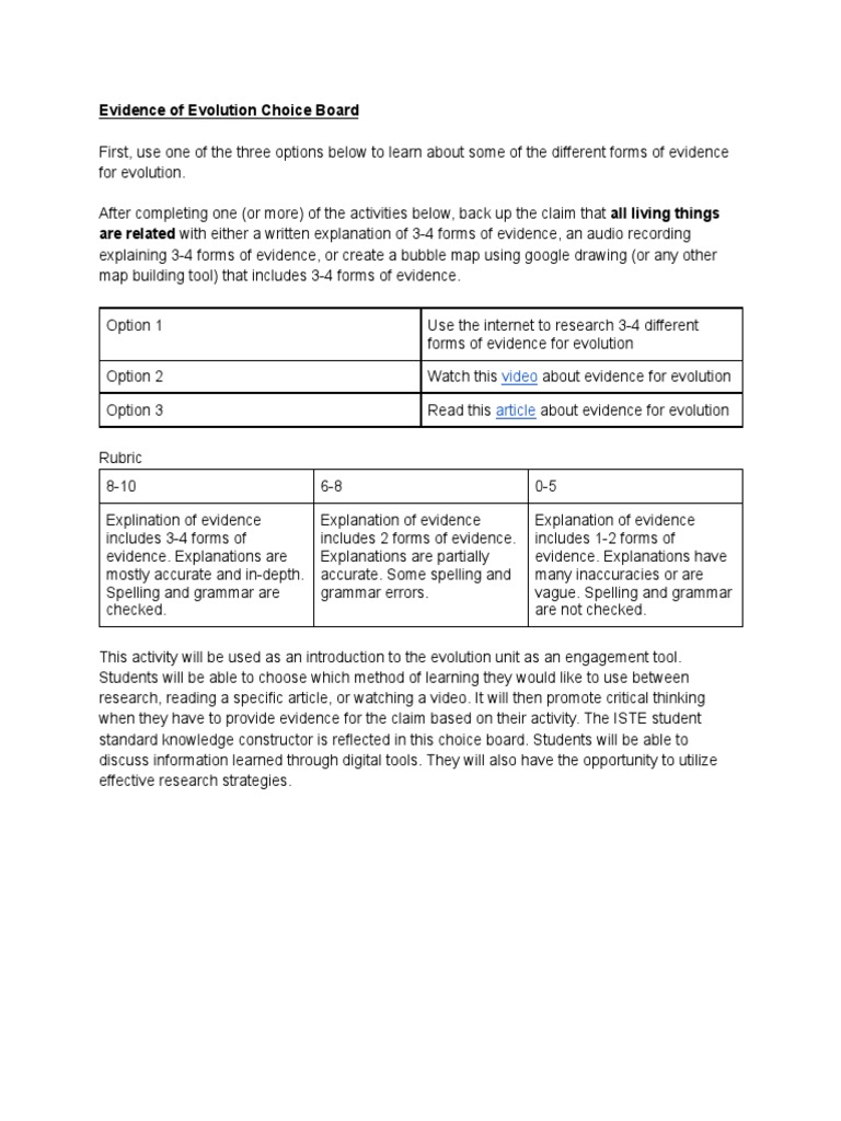 Evidence for Evolution Activities Guide | PDF