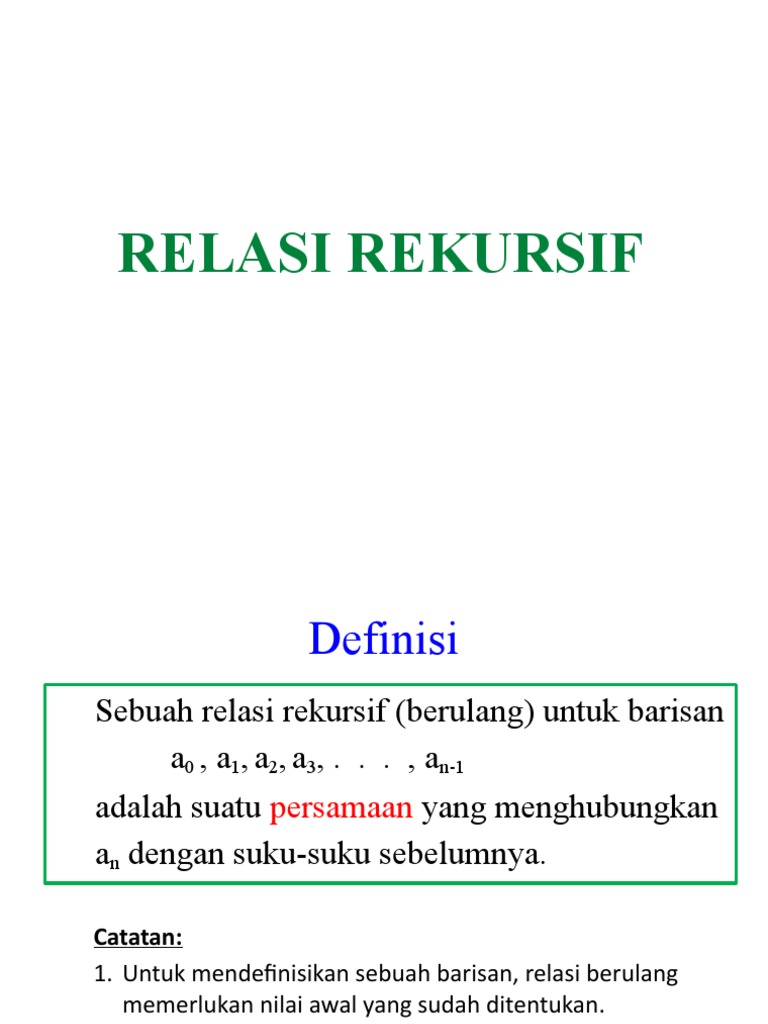 Relasi Rekursif Linier Homogen | PDF