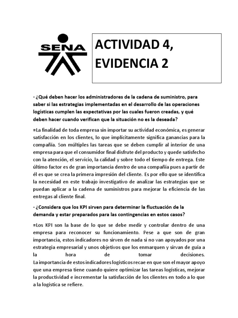 Actividad4, Evidencia 2 | PDF | Logística | Economias