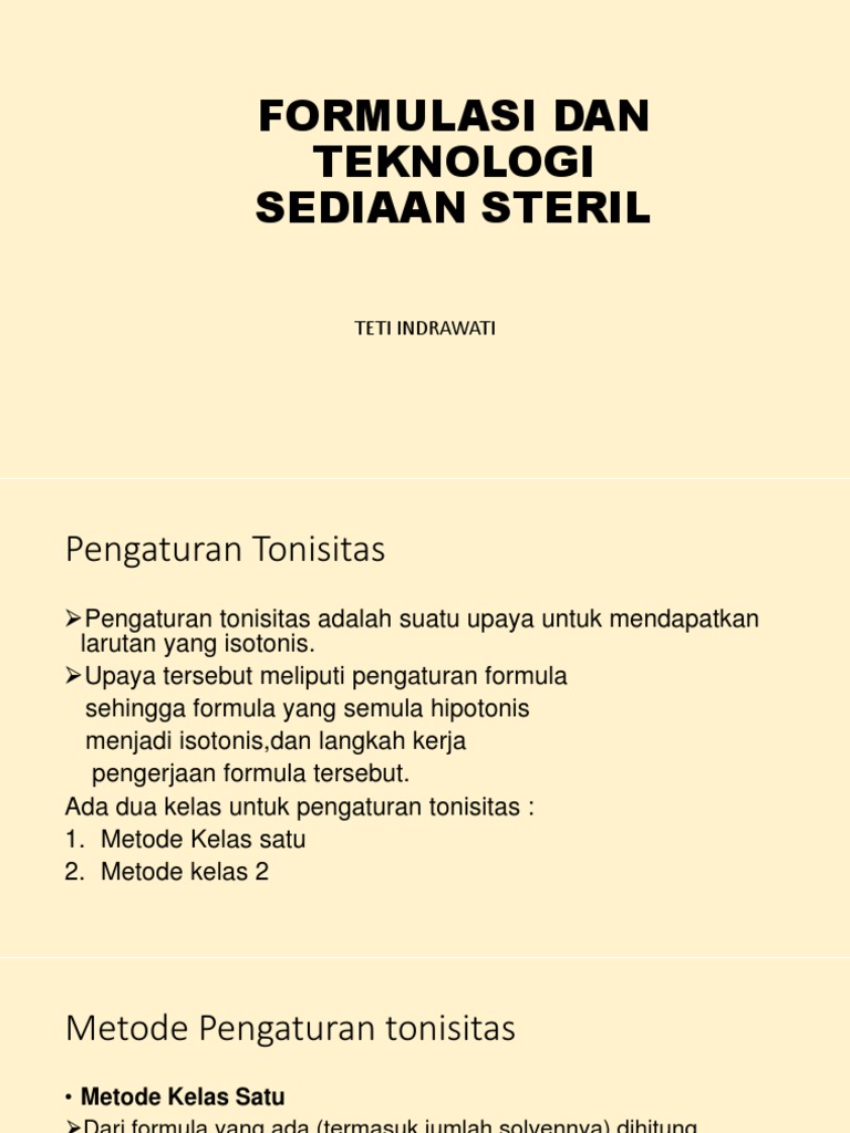 Pengaturan Tonisitas Sediaan Steril | PDF
