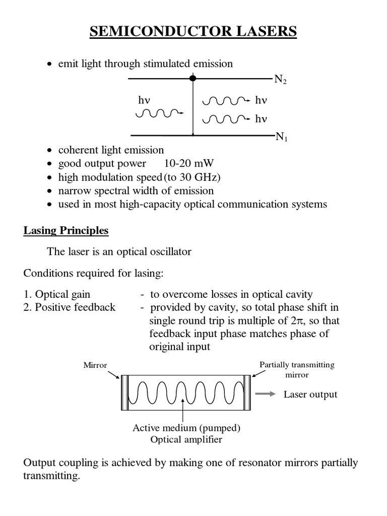 Semiconductor Lasers | PDF | Laser | Electromagnetism