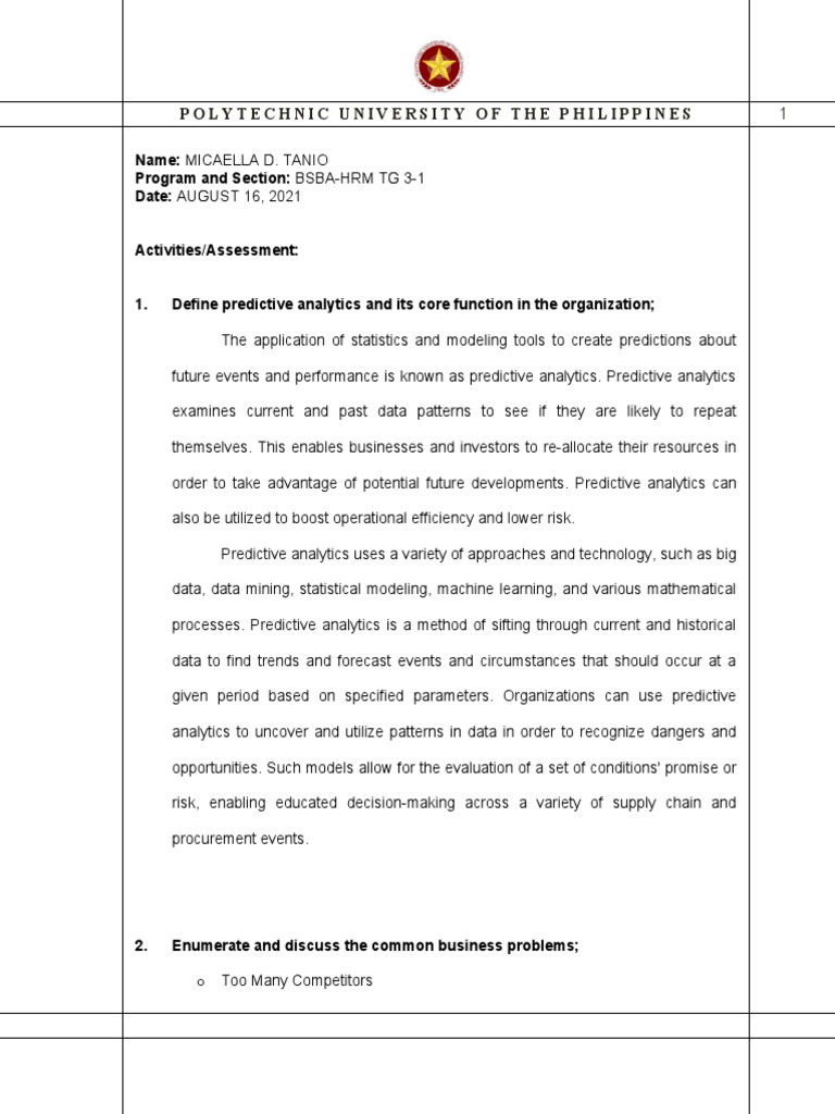 Assessment (Module 2) - Introduction To Predictive Analytics | Download Free PDF | Predictive ...