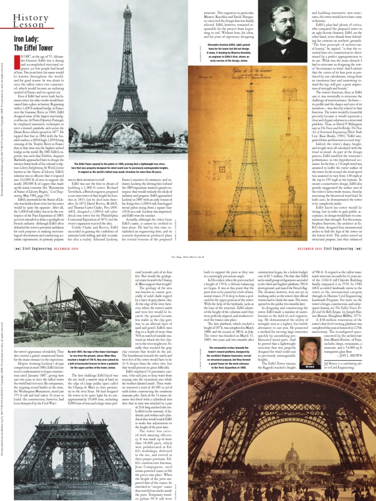 Reading 03 - Iron Lady The Eiffel Tower | PDF | Bridge | Economic Sectors