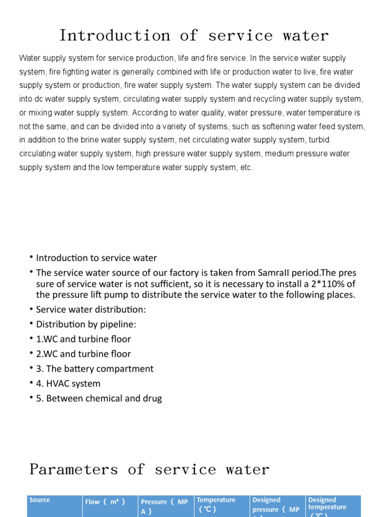 Service Water System | PDF