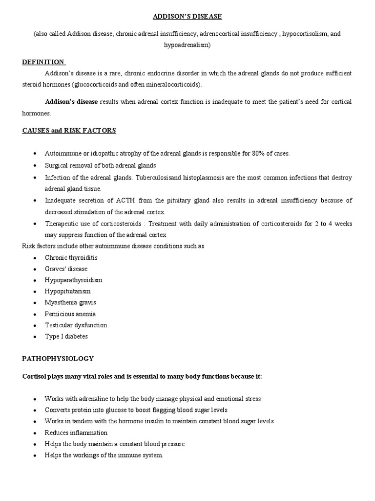 Addison's Disease | PDF | Adrenal Gland | Clinical Medicine