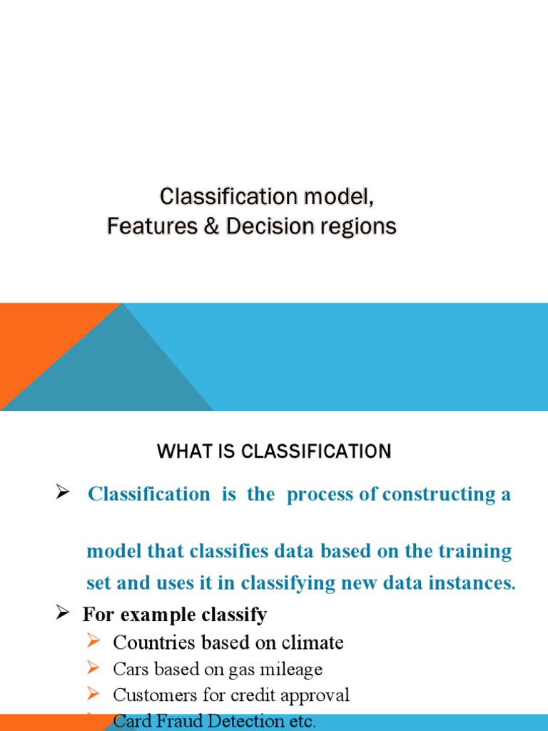 Classification Model, Features and Decision Region | PDF | Receiver ...