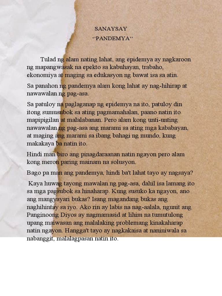 Performance Task in Filipino | PDF