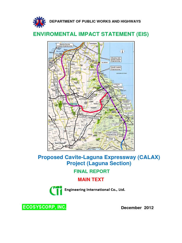 Calax Project Eia - DPWH | PDF | Luzon | Environmental Impact Assessment