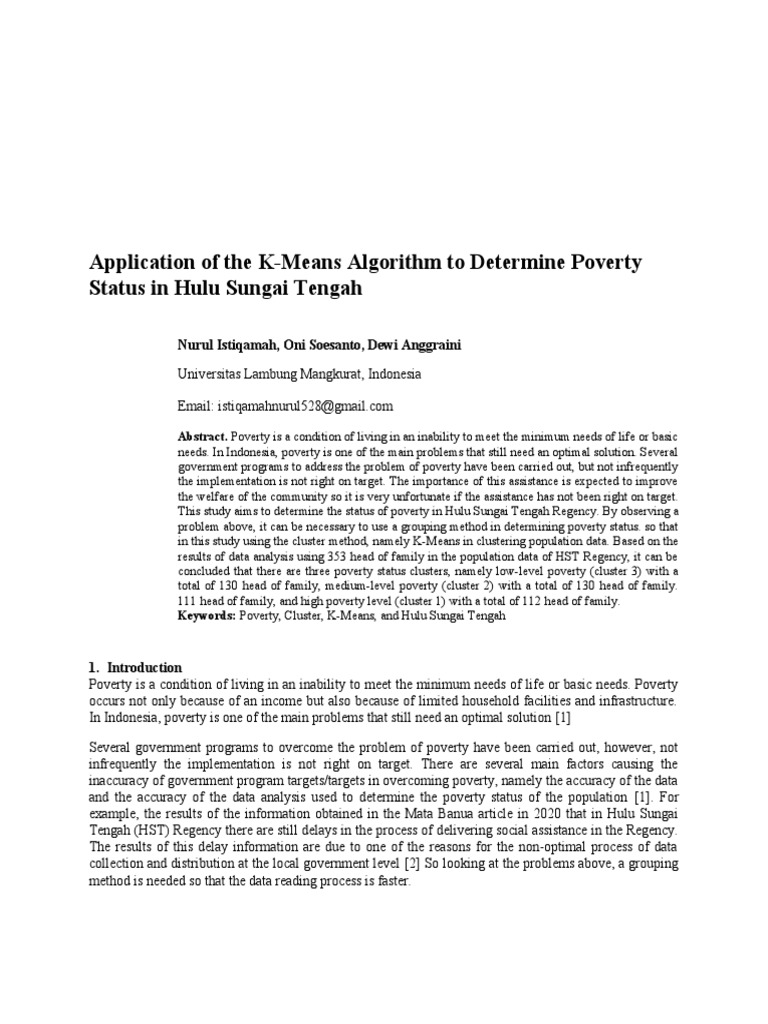 Review 2 - Full Paper - Nurul Istiqamah | PDF | Cluster Analysis ...