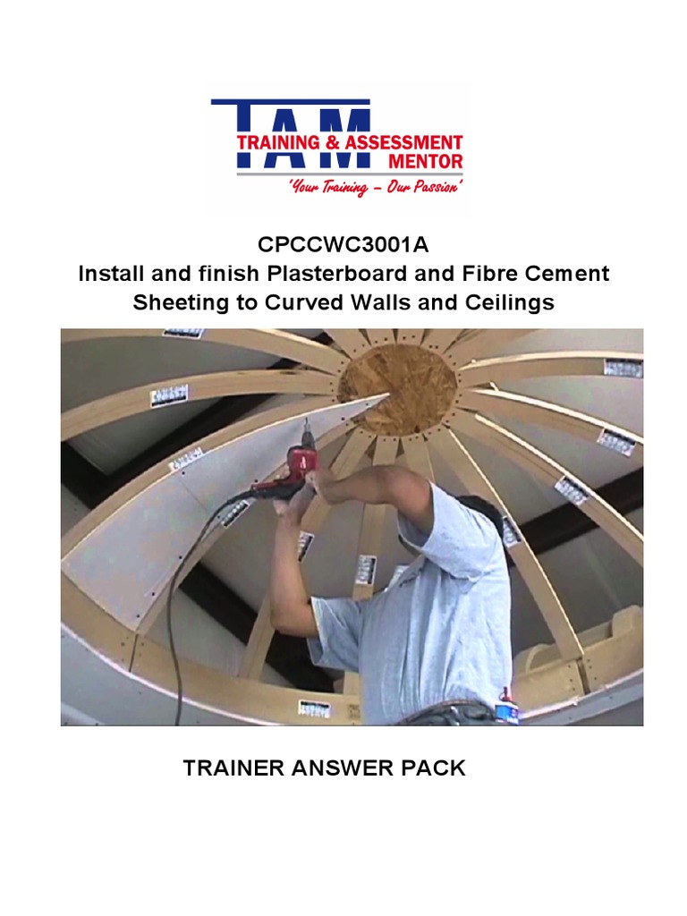 CPCCWC3001A Install and Finish Plasterboard and Fibre Cement Sheeting ...