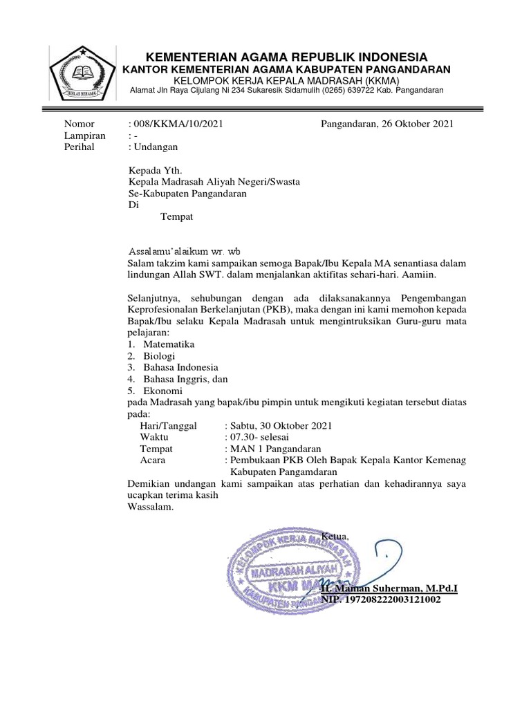 Undangan Kegiatan PKB | PDF