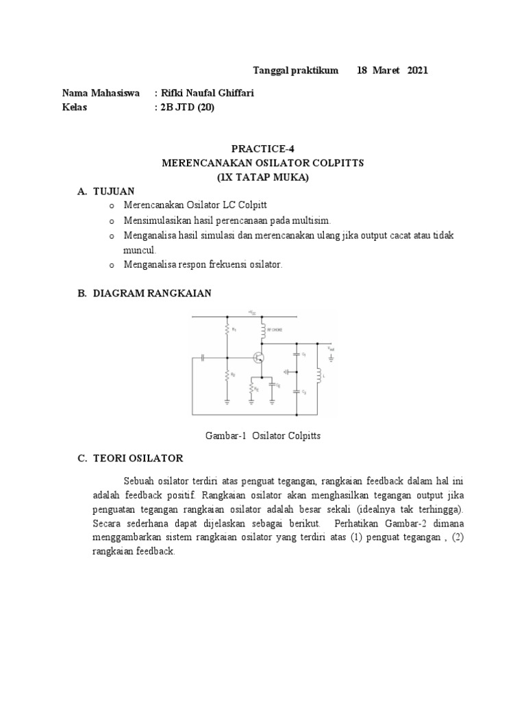 20 - 2B - RIFKI NAUFAL GHIFFARI - Praktikum-Osilatori | PDF | Sains ...