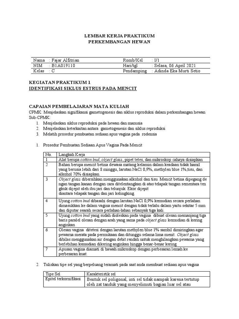 Acara Ke-1 I 1 Fajar Alfitrian | PDF