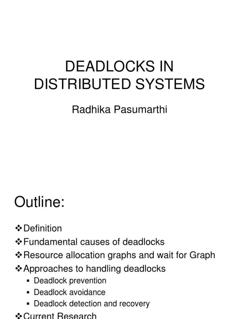 04 - Deadlocks in Distributed Systems1231312 | PDF | Process (Computing ...
