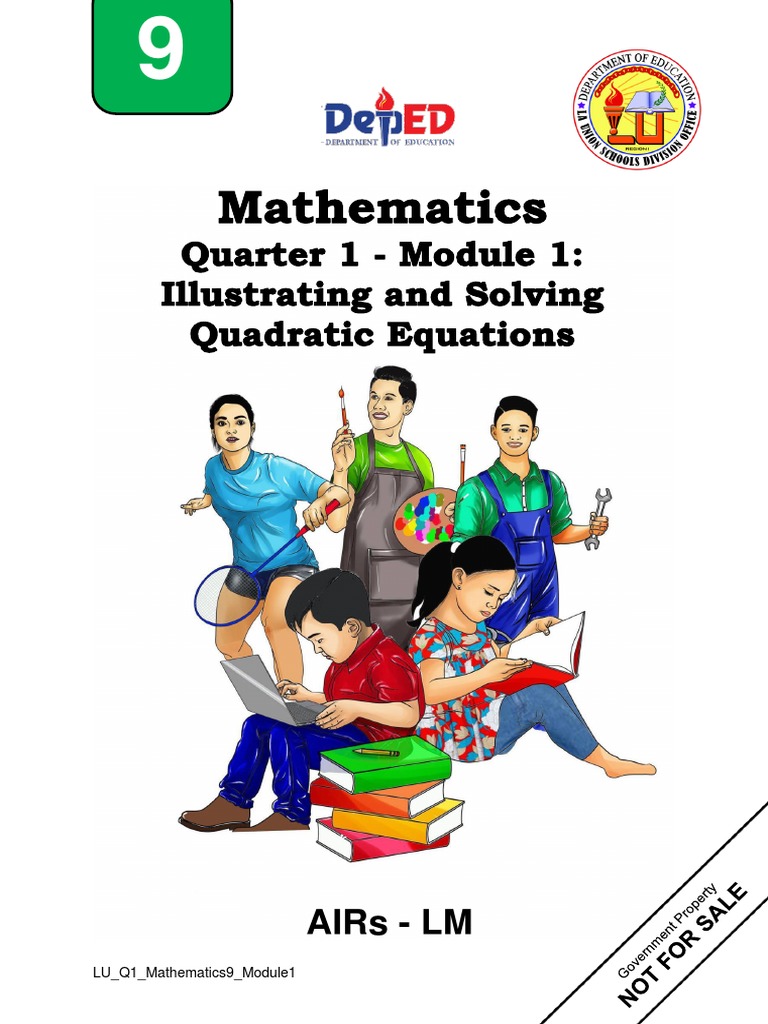 2021 AIRs SLM Math 9 Q1 Module 1 | PDF | Equations | Quadratic Equation