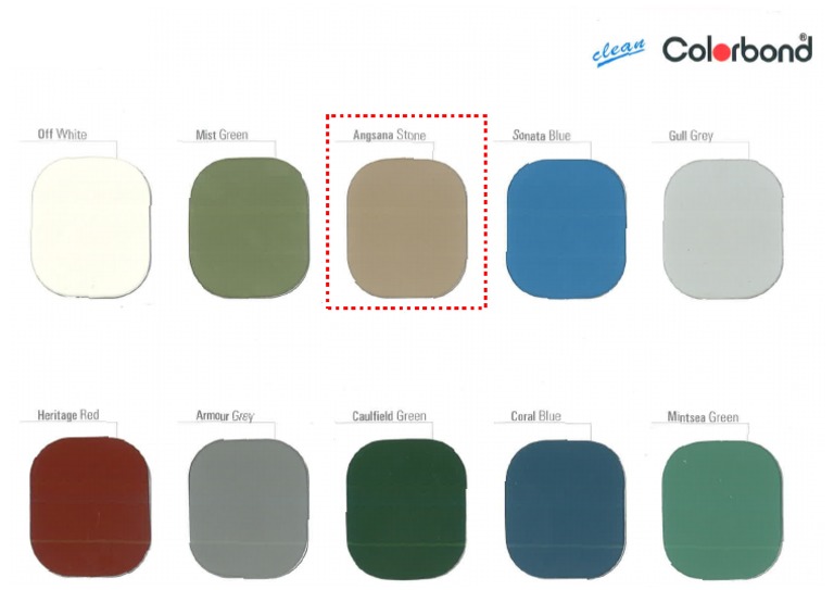 BlueScope Lysaght Colorbond Color Chart | PDF