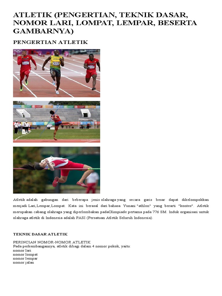 Panduan Dasar Atletik | PDF