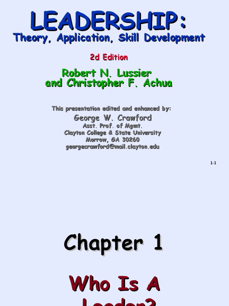 Managerial Leadership Chapter 1 | PDF | Leadership | Leadership