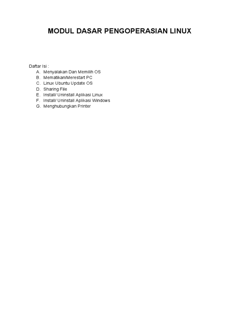 Modul Dasar Pengoperasian Linux Ubuntu | PDF