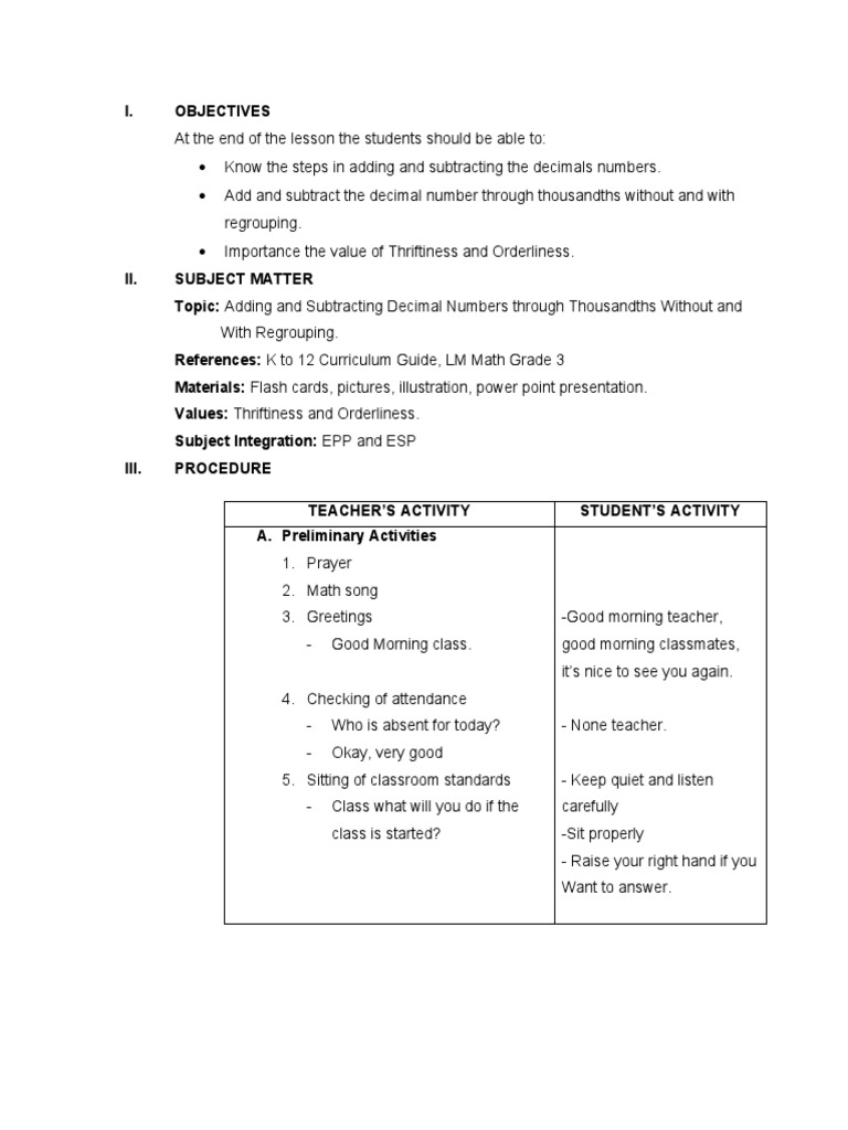 Lesson Plan 1 | PDF | Numbers | Teachers